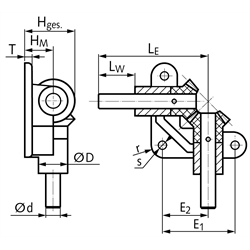 Winkelgetriebe mit Kegelrädern aus Polyacetal, Übersetzung 1:1